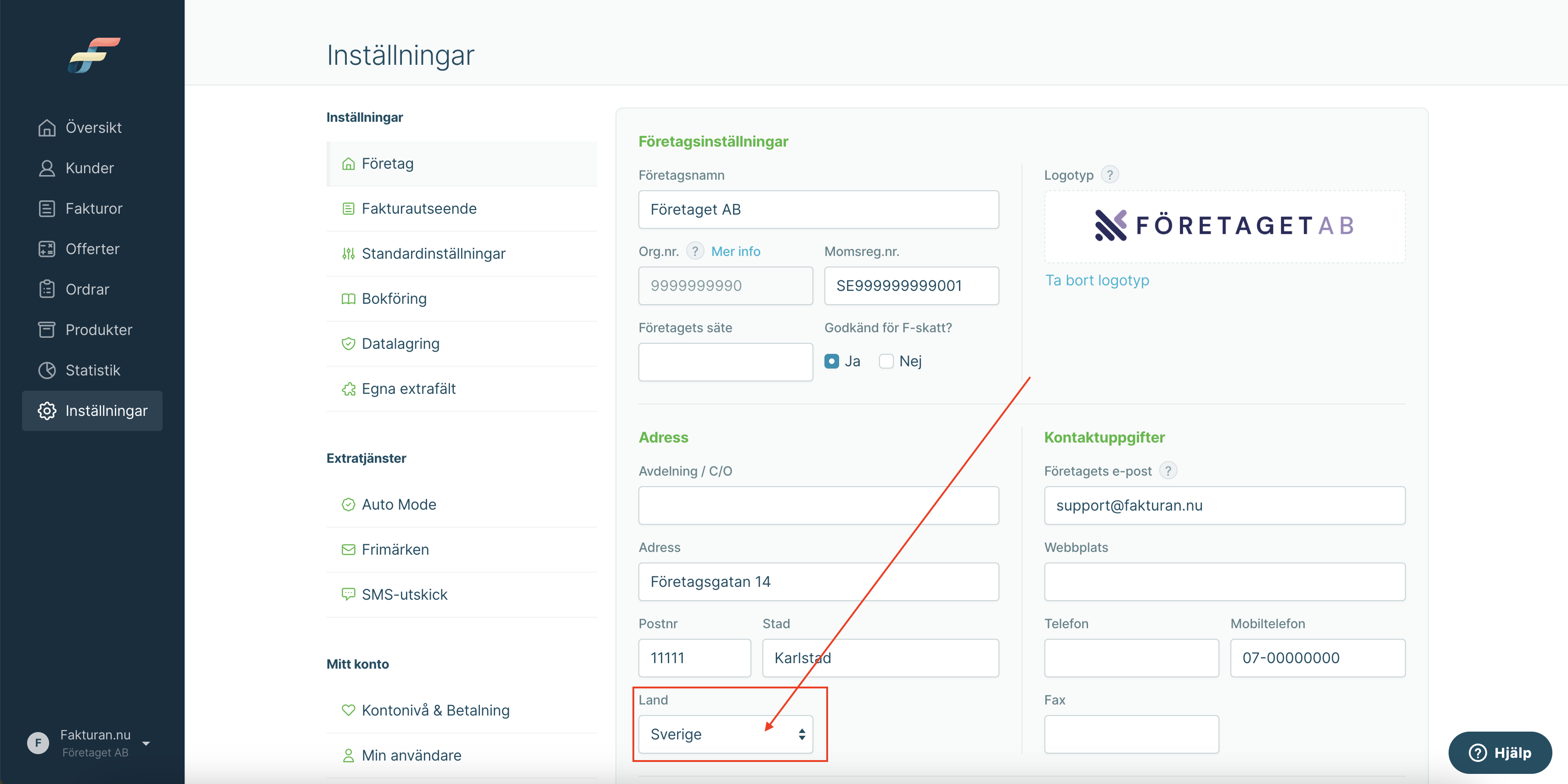 Format på organisationsnummer – Fakturan.nu - Hjälpcenter