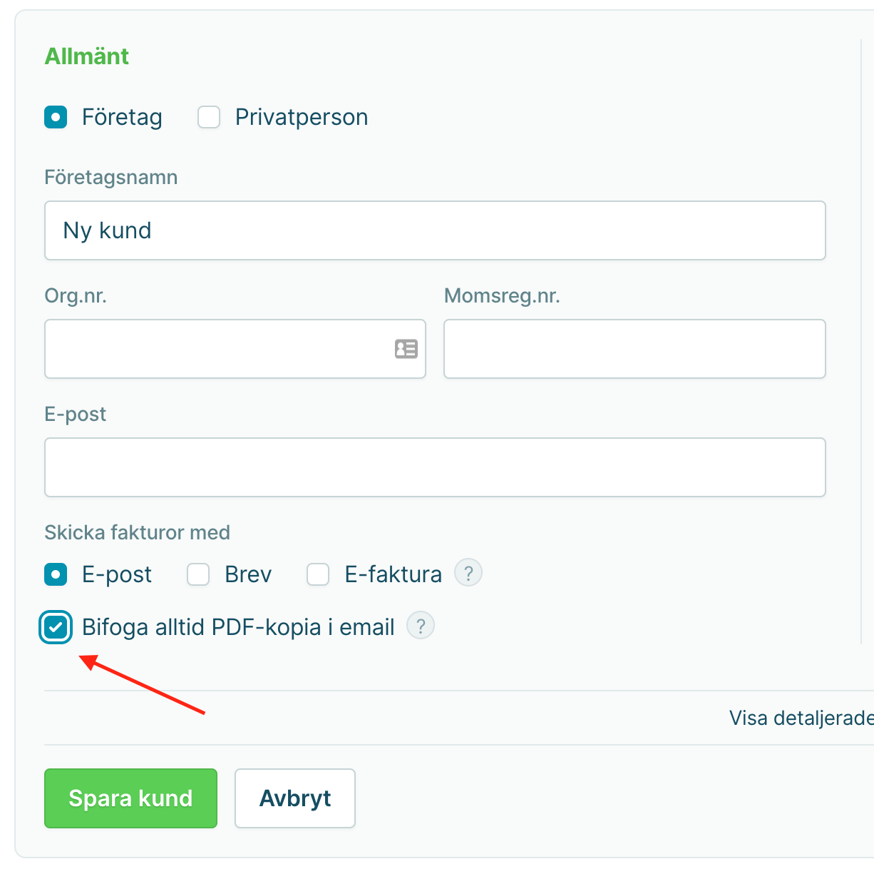 Bifoga PDF-kopia med varje faktura – Fakturan.nu - Hjälpcenter